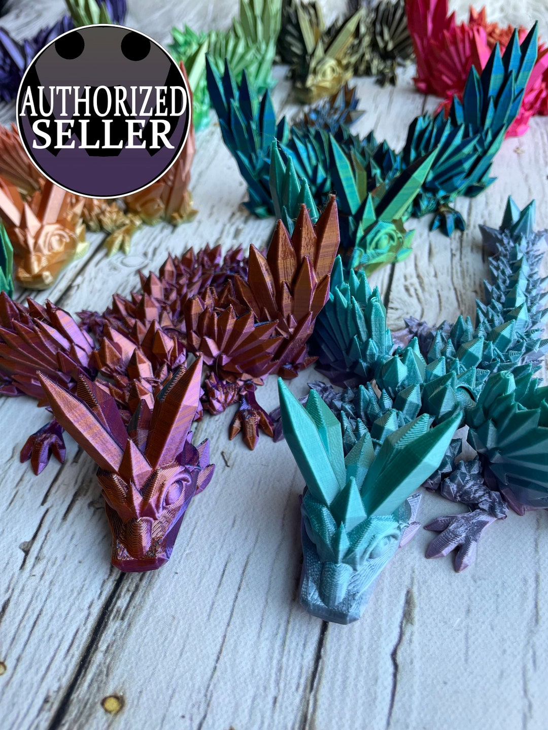 3D Printed Articulated Baby Geode Dragon - Etsy
