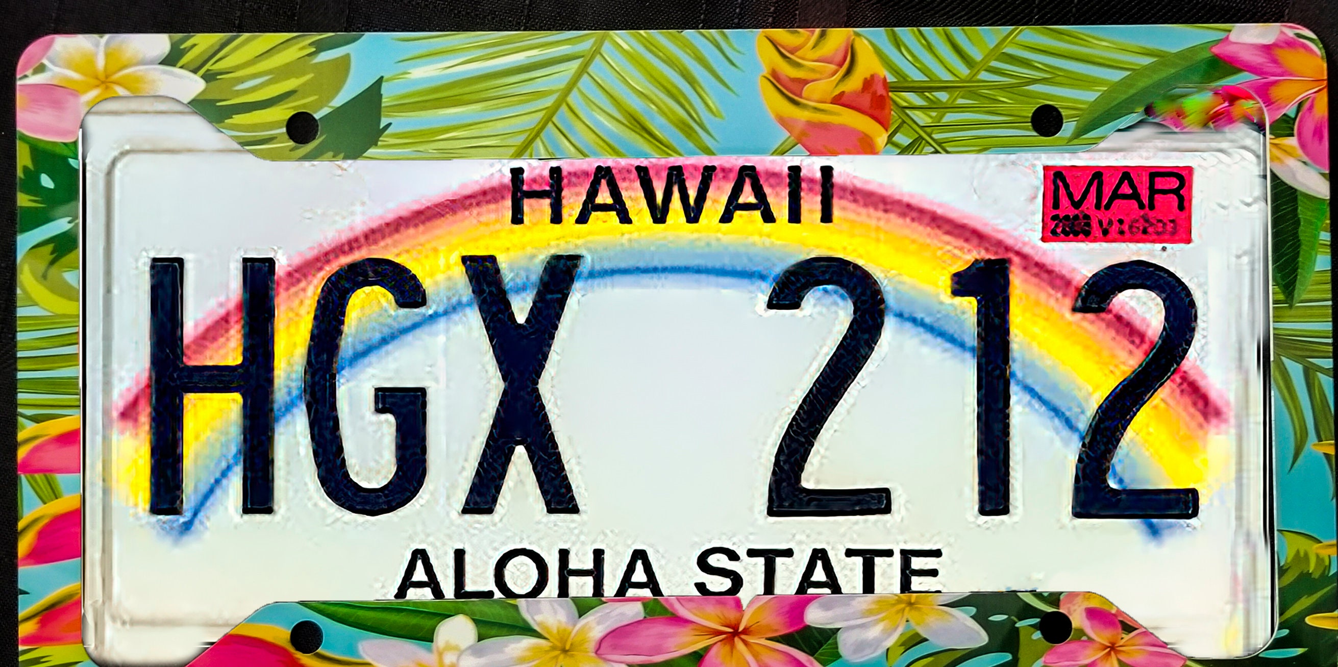 Hawaiian Plumeria License Plate Frame | Tropical Floral Aluminum Car ...