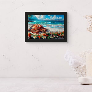 Sleeping Turtle on the Beach Wall Art - Etsy