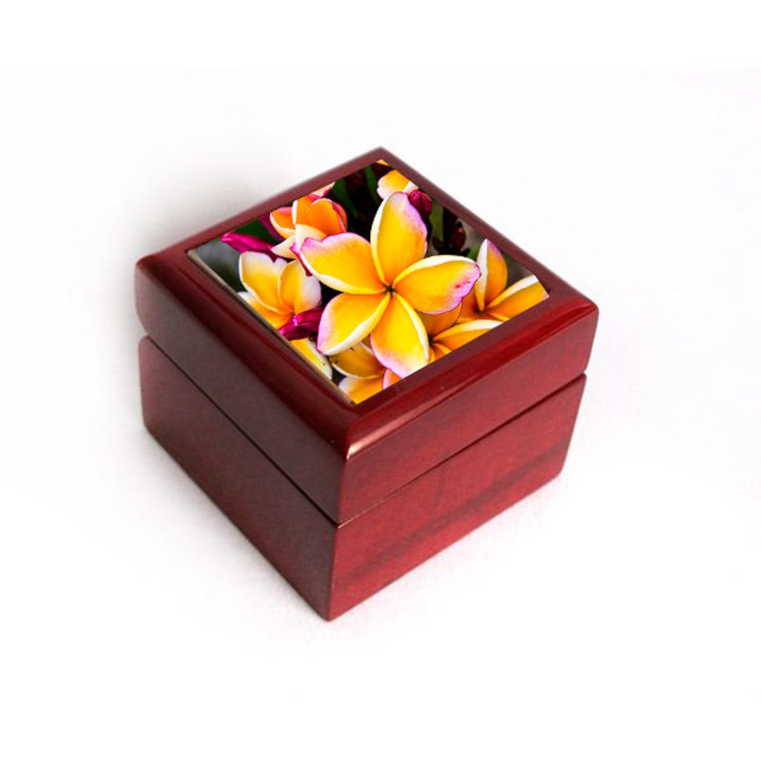 Tropical Flower Ring Box Engagement Ring Box Wedding Rings Love Marry ...