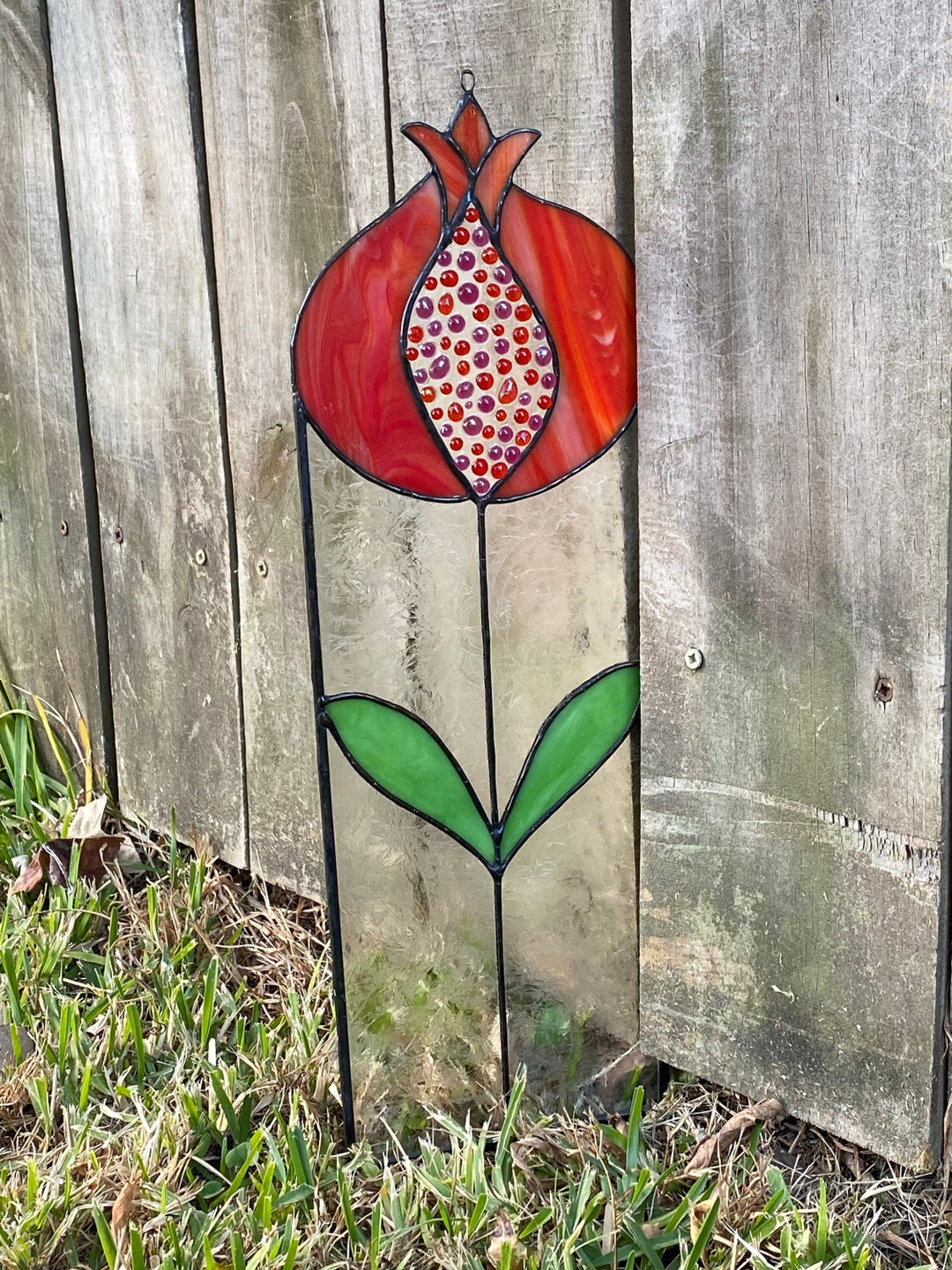 Pomegranate Stained Glass Panel - Persephone Greek Mythology Underworld ...