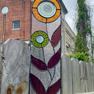 Recycled Glass Folk Art Floral Panel - Etsy