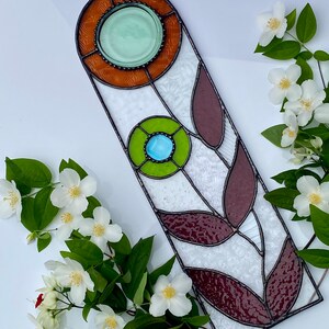 Recycled Glass Folk Art Floral Panel - Etsy