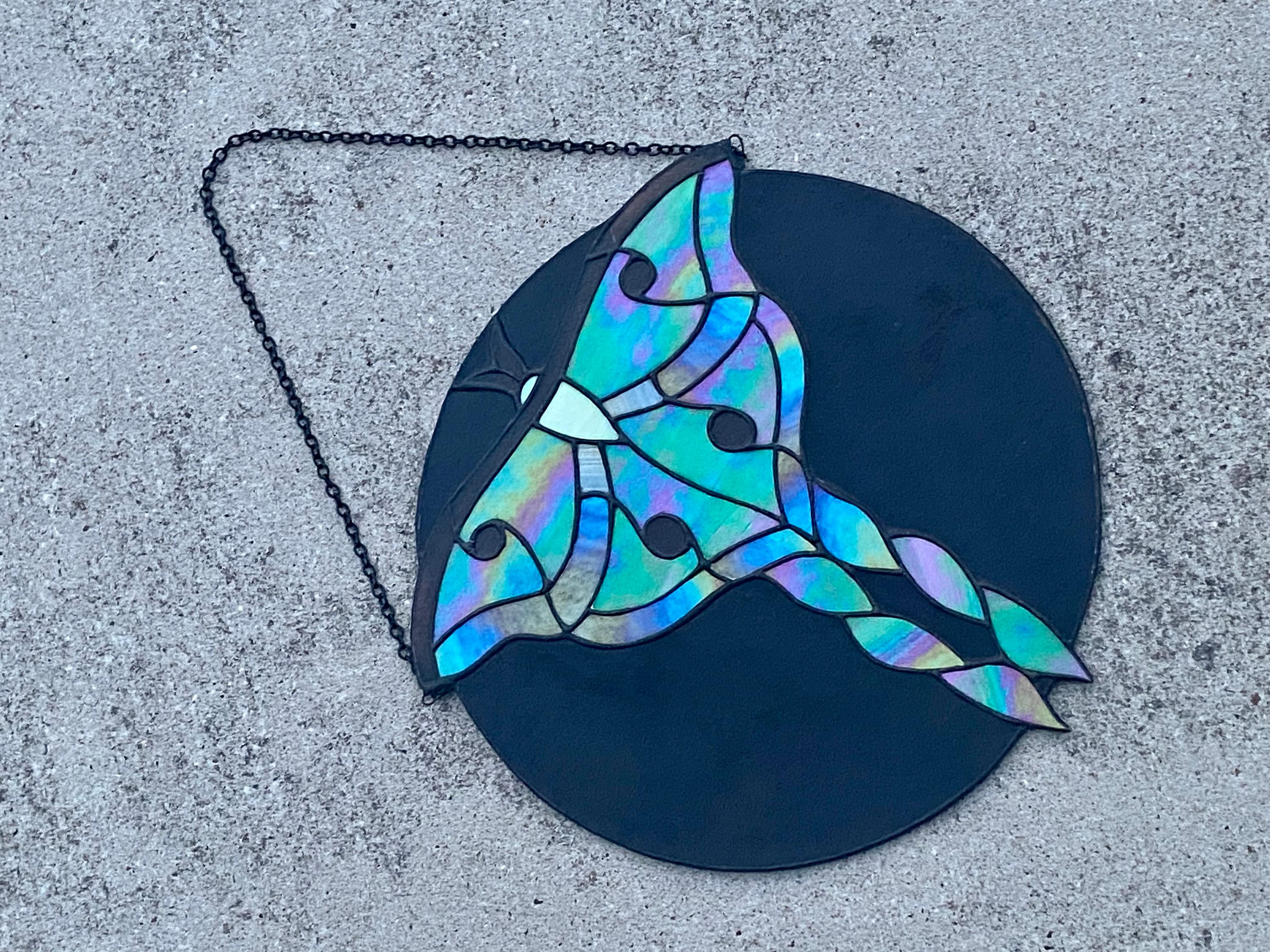 Luna Moth Stained Glass Panel Gothic Beauty Dark Night - Etsy