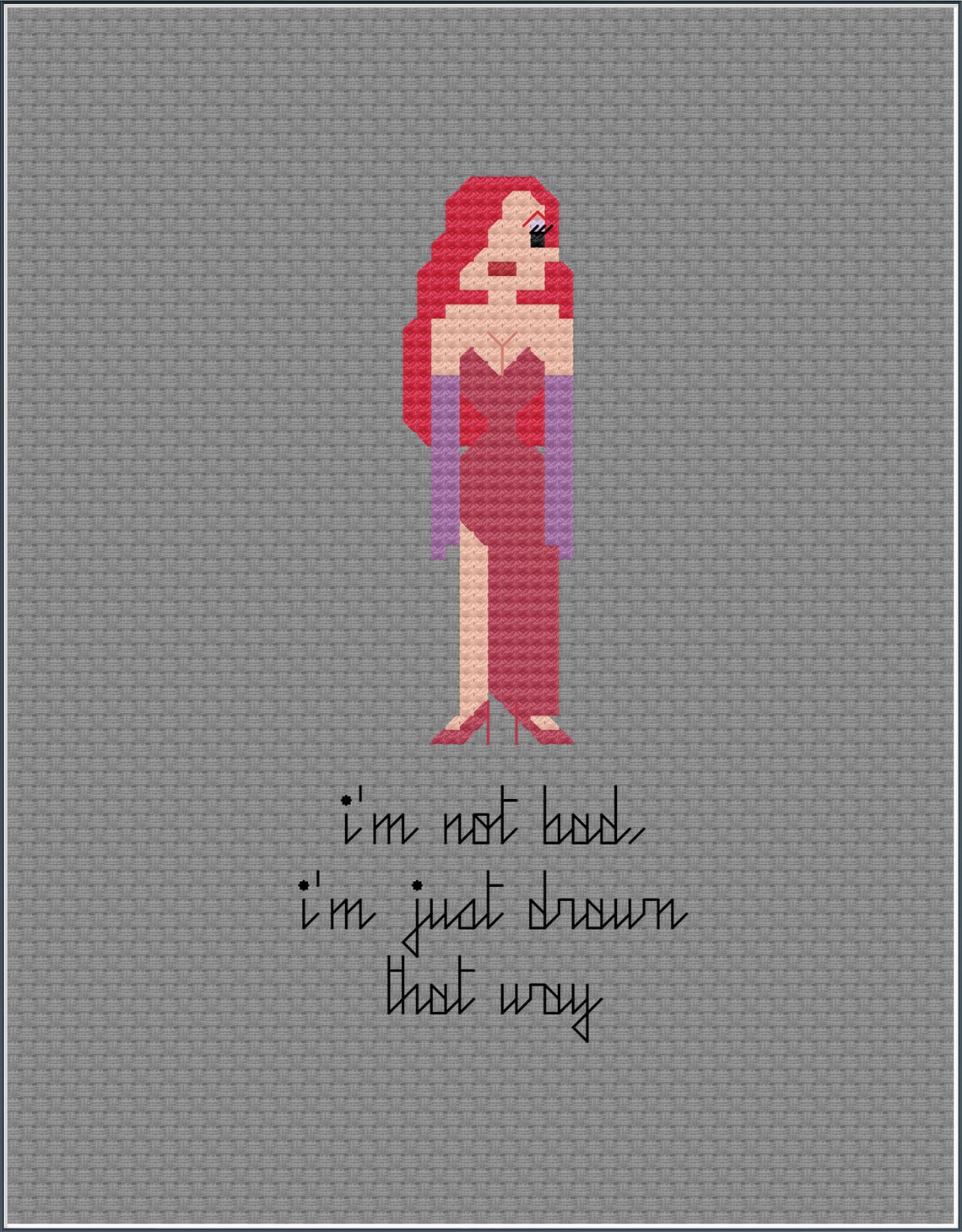 Parody Jessica Rabbit PDF Cross Stitch Pattern - Etsy