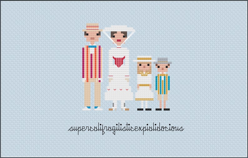 Parody Mary Poppins Supercali PDF Cross Stitch Pattern | Etsy