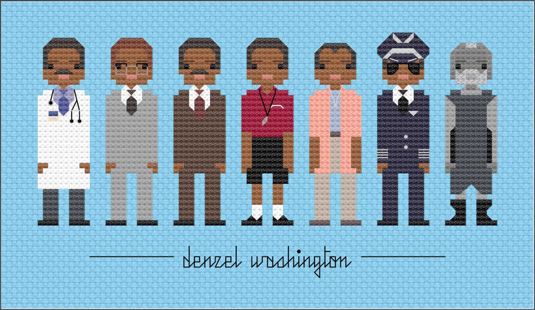 Parody Denzel Washington Characters PDF Cross Stitch Pattern - Etsy