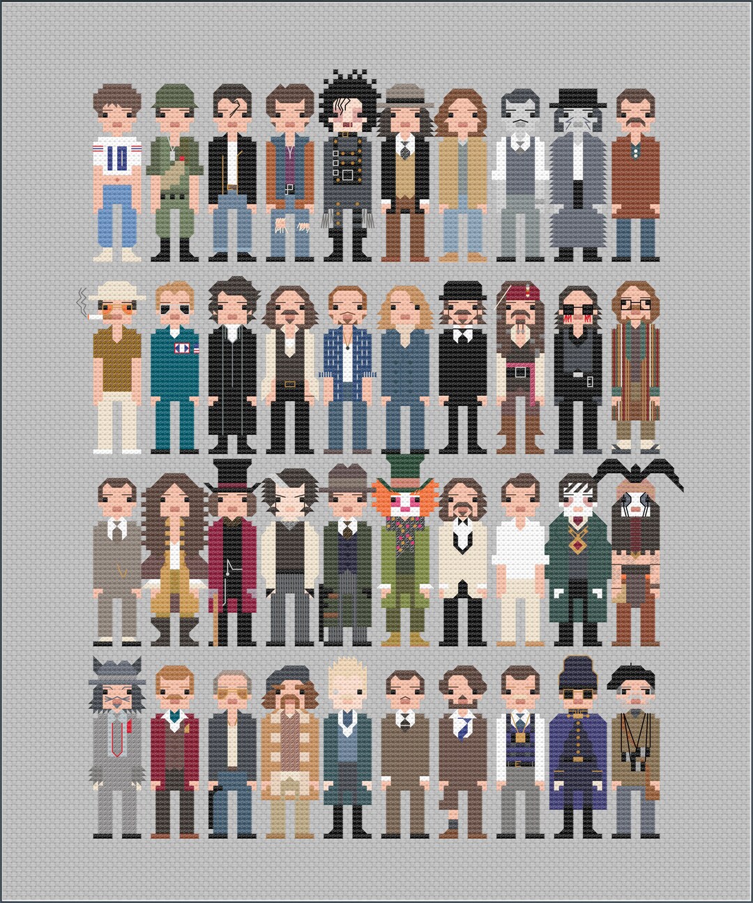 Parody Johnny Depp Characters PDF Cross Stitch Pattern - Etsy