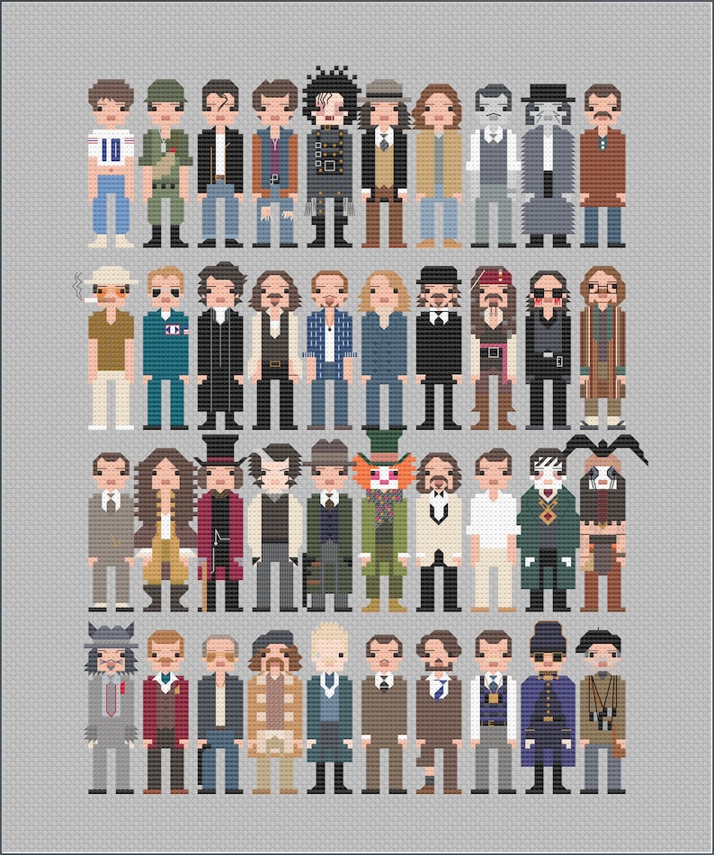 Parody Johnny Depp Characters PDF Cross Stitch Pattern - Etsy