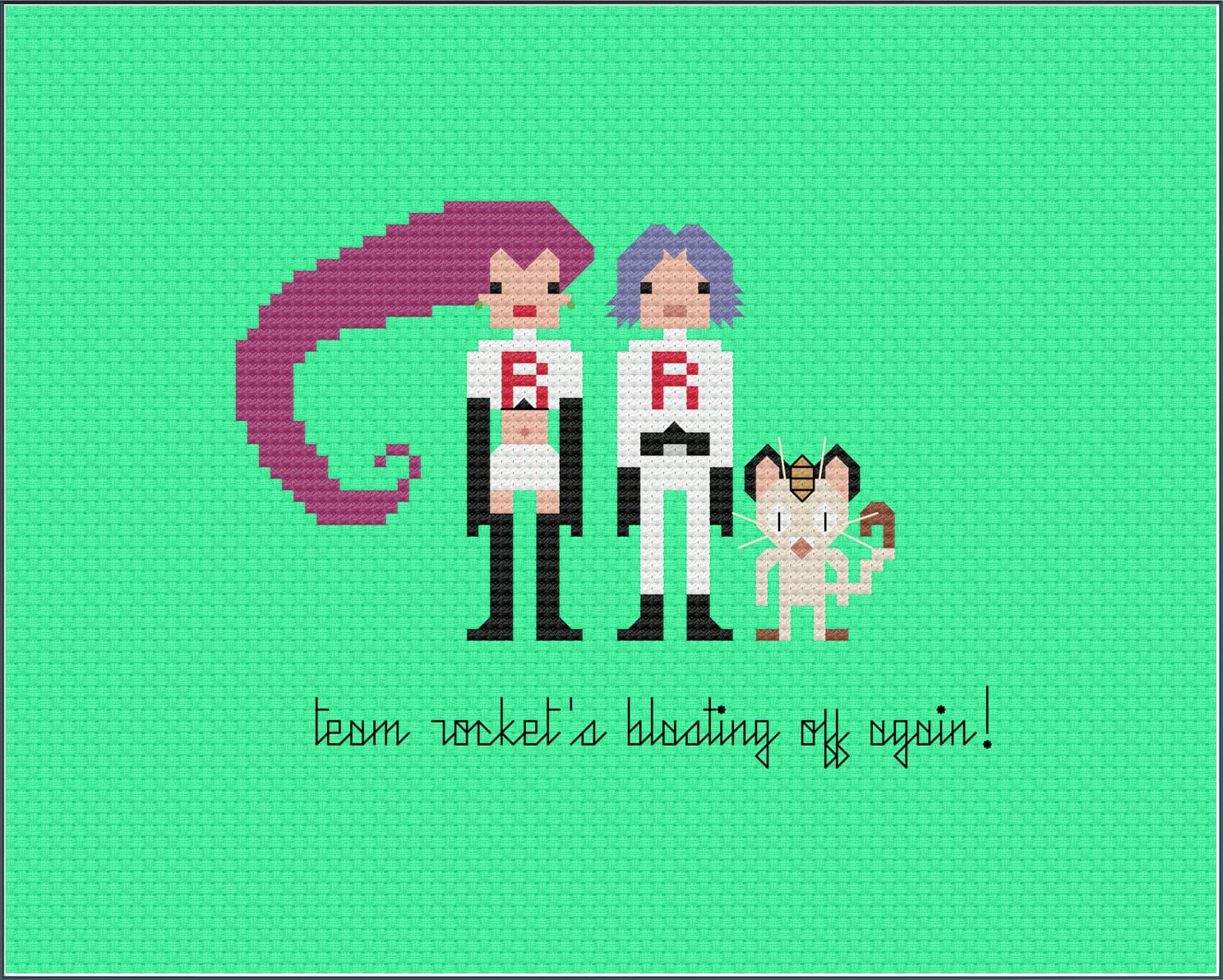 Parody Team Rocket PDF Cross Stitch Pattern - Etsy