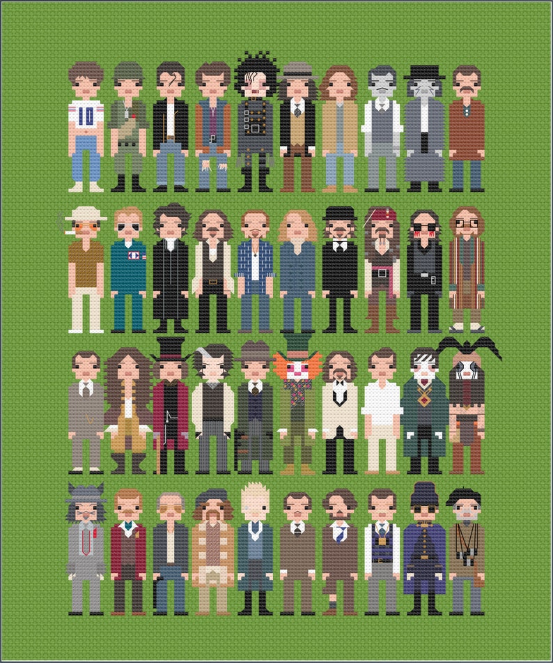Parody Johnny Depp Characters PDF Cross Stitch Pattern - Etsy