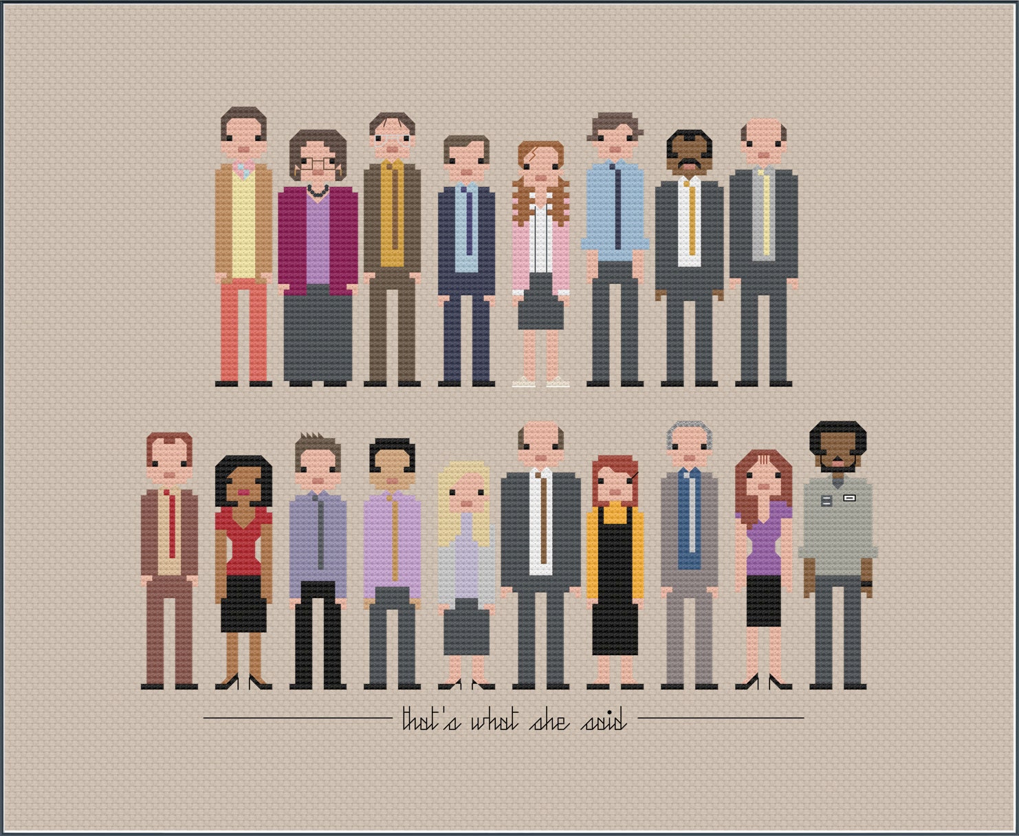 Parody the Office US PDF Cross Stitch Pattern - Etsy