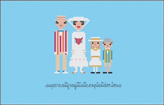 Parody Mary Poppins Supercali PDF Cross Stitch Pattern | Etsy