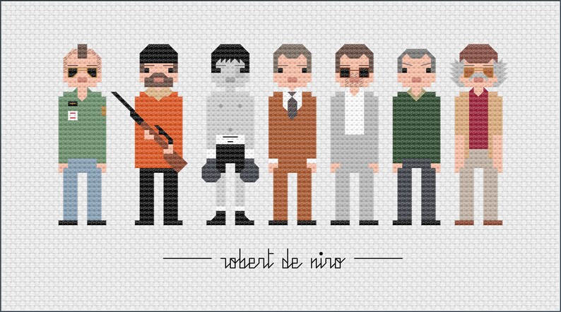 Parody Robert De Niro Characters PDF Cross Stitch Pattern - Etsy