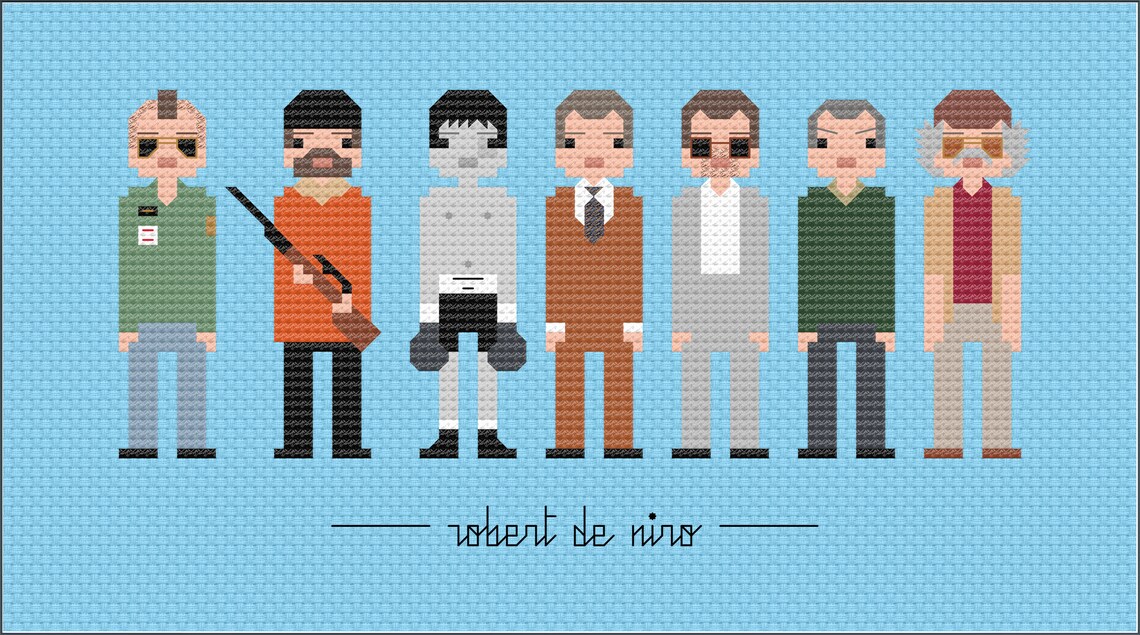 Parody Robert De Niro Characters PDF Cross Stitch Pattern - Etsy