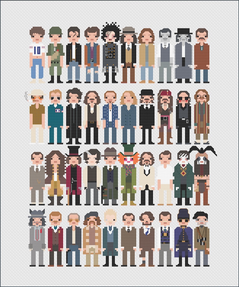 Parody Johnny Depp Characters PDF Cross Stitch Pattern - Etsy