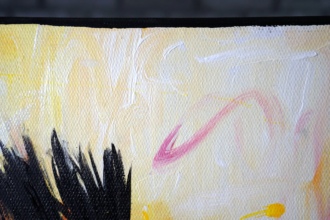 Large Original Acrylic Painting Abstract Pop Art Colorful Portrait ...