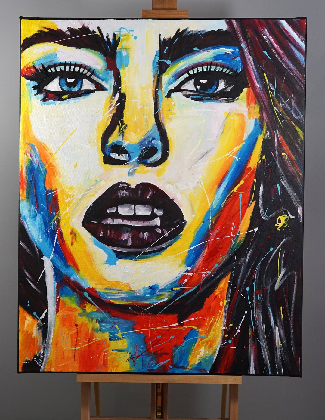 Original Large Single Color Oil Painting in Street Pop Art Style ...
