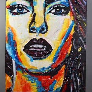 Original Large Single Color Oil Painting in Street Pop Art Style ...