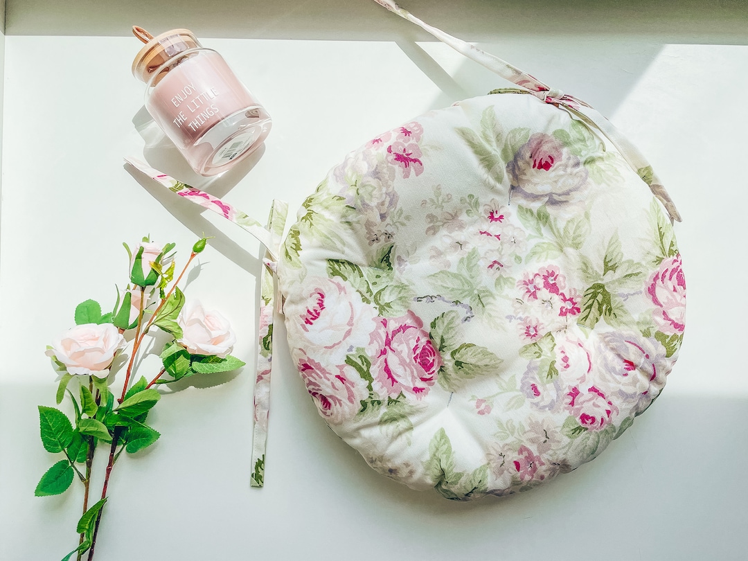 Handmade Round Outdoor Seat Cushion: Water Repellent Garden Decor - Etsy