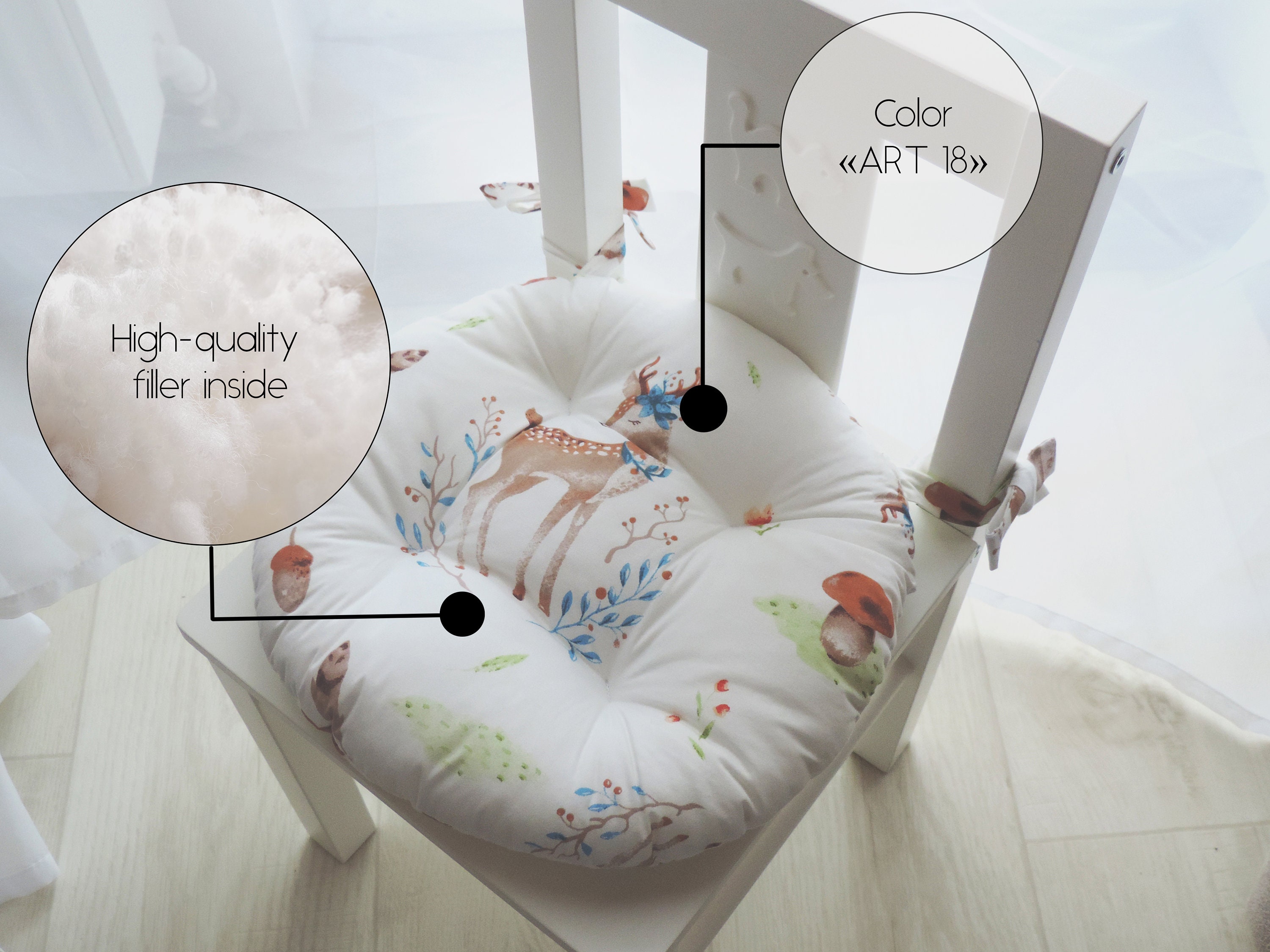 Kids chair cushion Child pillow for chair Fawn Chair | Etsy