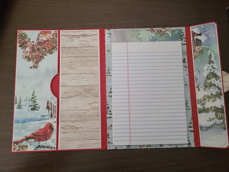 Winter/christmas Notepad Holder With Pocket & Notepad - Etsy