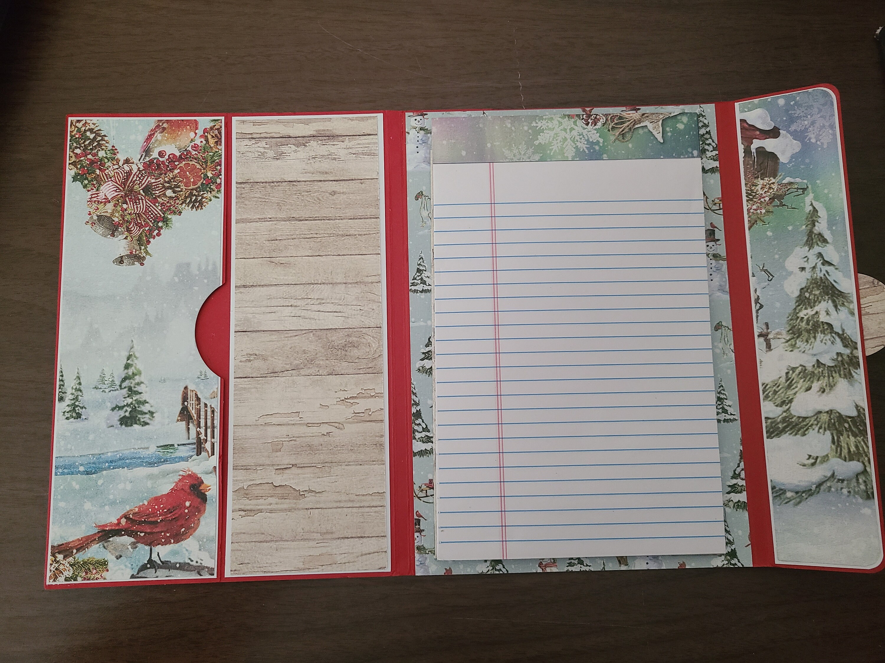 Winter/christmas Notepad Holder With Pocket & Notepad - Etsy