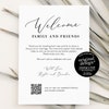 Wedding Welcome Card Template, QR Code Itinerary, Weekend Events, Scan ...