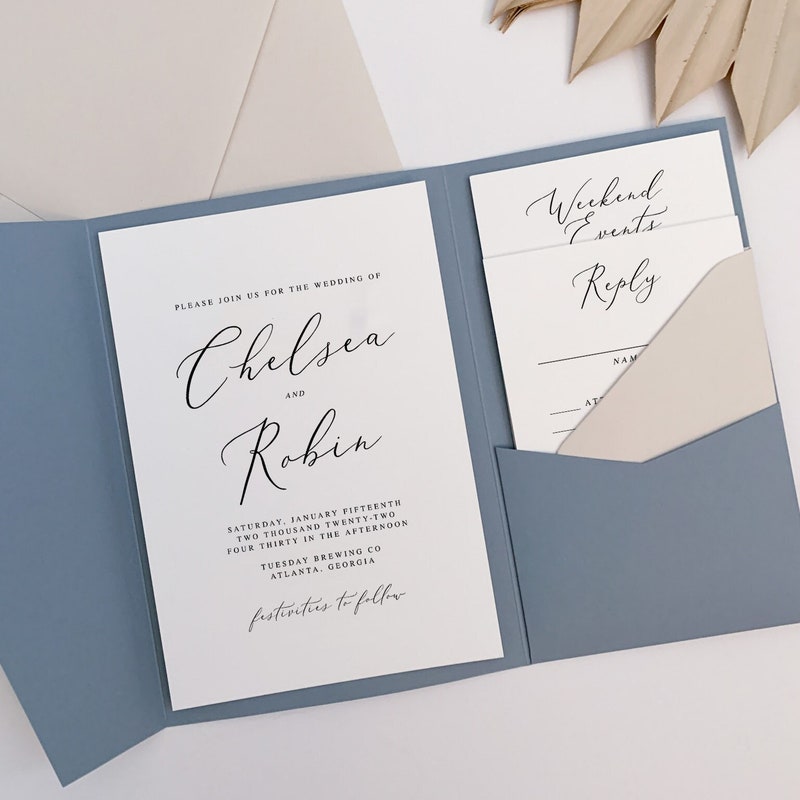 Pocket Folder Invite - Etsy