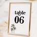 Tropical Table Numbers Printable Wedding Table Numbers - Etsy
