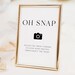 Printable Oh Snap Sign Wedding Disposable Camera Signs | Etsy