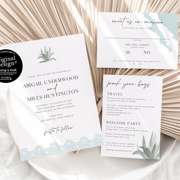 Destination Wedding Invitation Mexico - Etsy