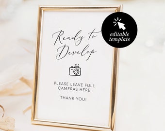 Editable Disposable Camera Sign for Wedding Printable | Etsy