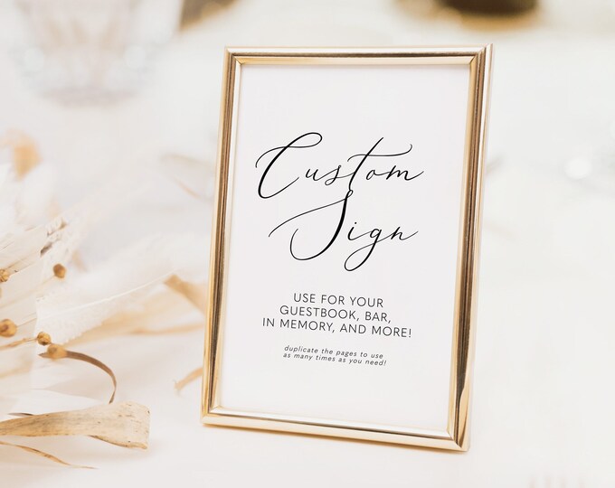 Editable 8x10 Sign Template Printable Custom Wedding Sign - Etsy