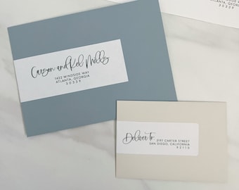 Printable Address Label Template, Wrap Around 8x2 Sticker for Envelope ...