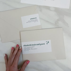 Printable Retro Envelope Labels for Boho Wedding Invitations, Editable ...
