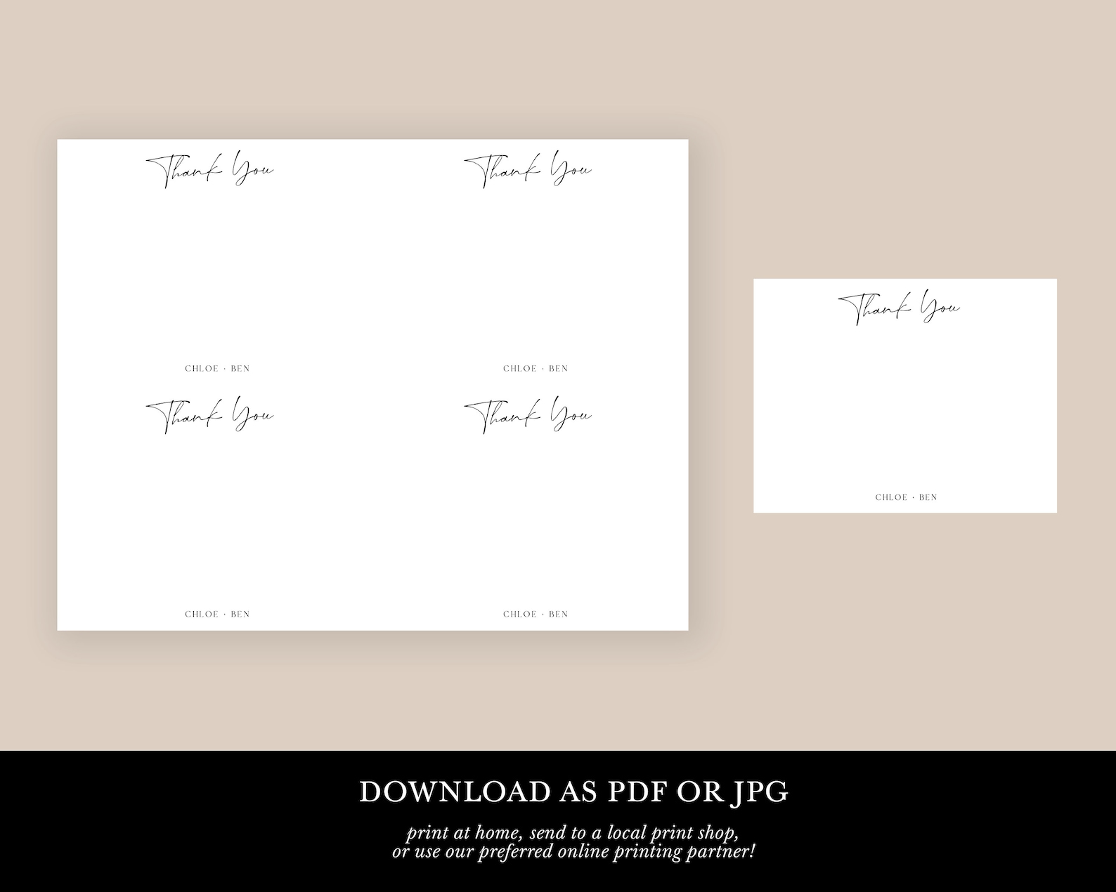 Customizable Thank You Card Template Printable Personalized - Etsy