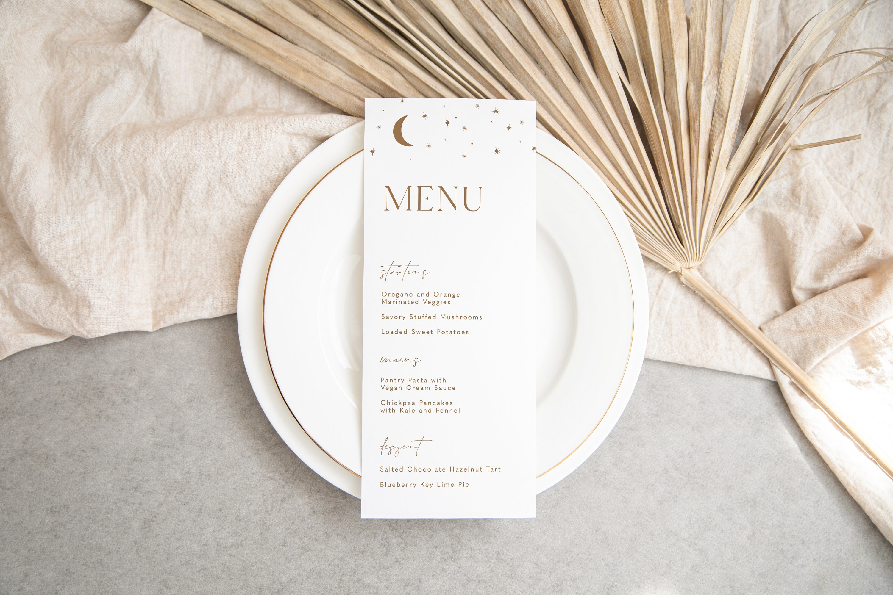 Celestial Menu Template Printable Stars and Moon Wedding - Etsy Canada