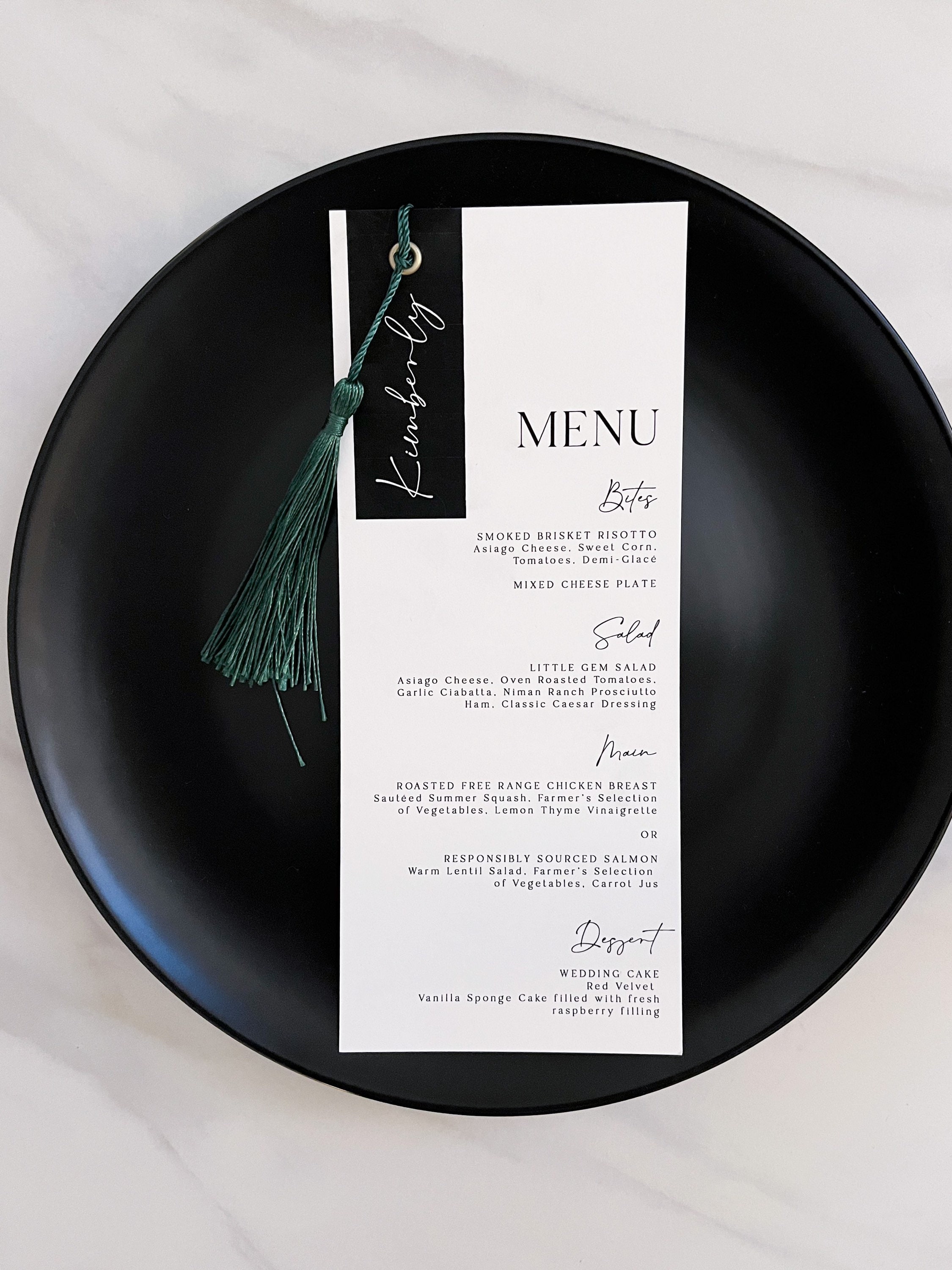 Personalized Wedding Menu Template, Printable Place Card Menu Combo ...