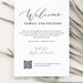 Wedding Welcome Card Template QR Code Itinerary Weekend - Etsy
