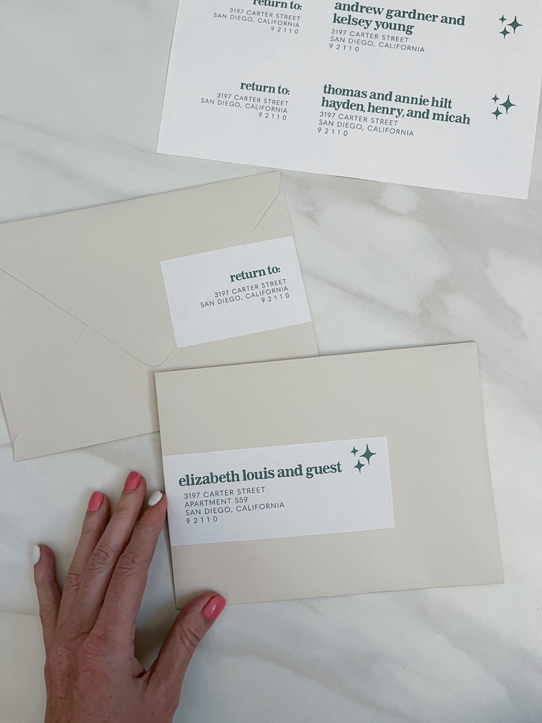 Printable Retro Envelope Labels for Boho Wedding Invitations, Editable ...