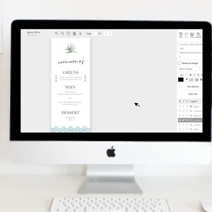 Agave Menu Template, Printable Mexican Dinner Menu, Succulent Wedding ...