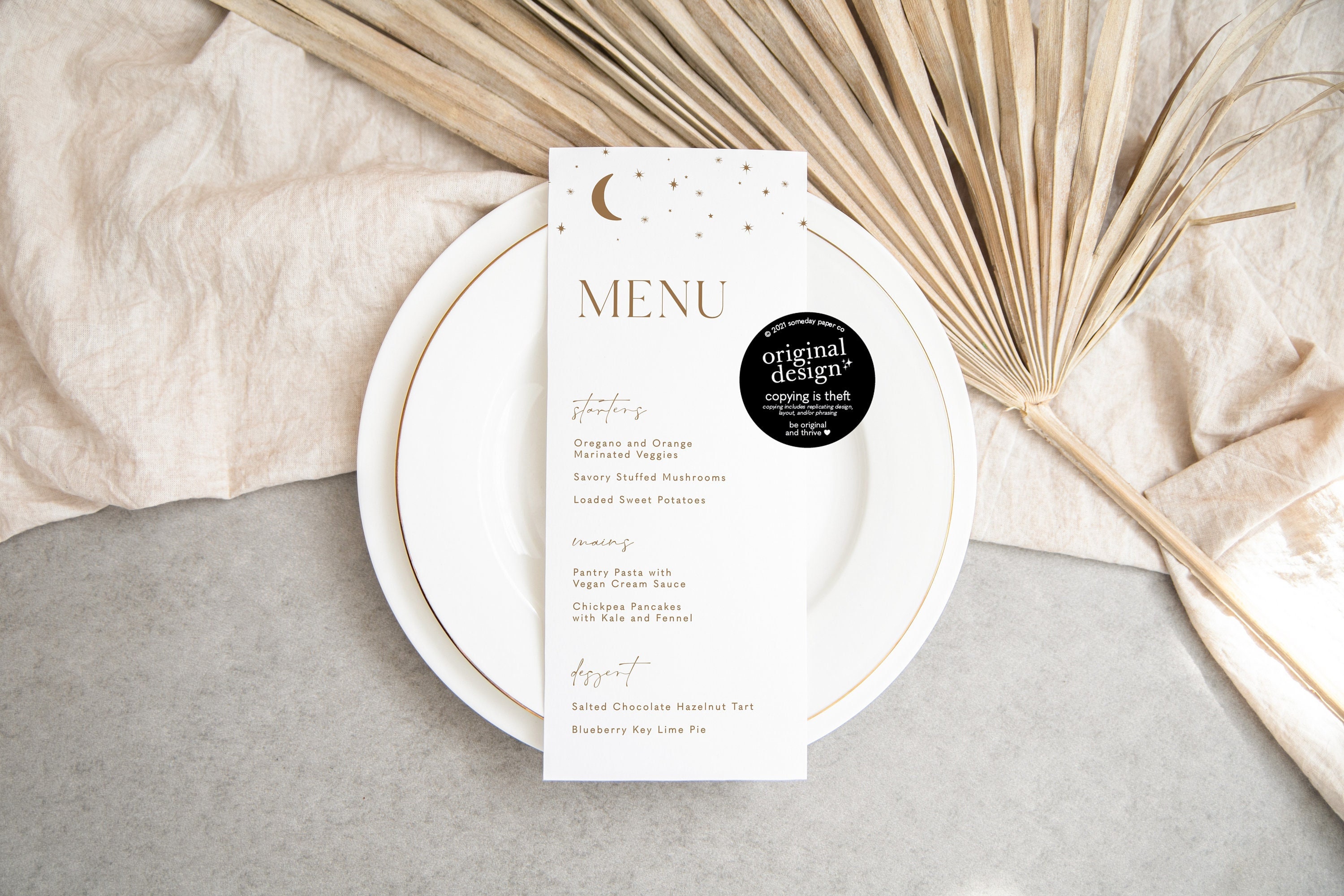 Celestial Menu Template Printable Stars and Moon Wedding - Etsy Canada
