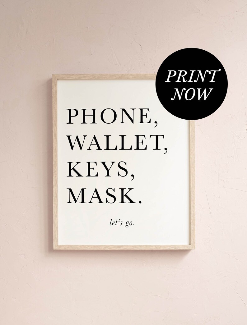 Printable Mask Reminder Sign for Home Phone Wallet Keys Mask - Etsy