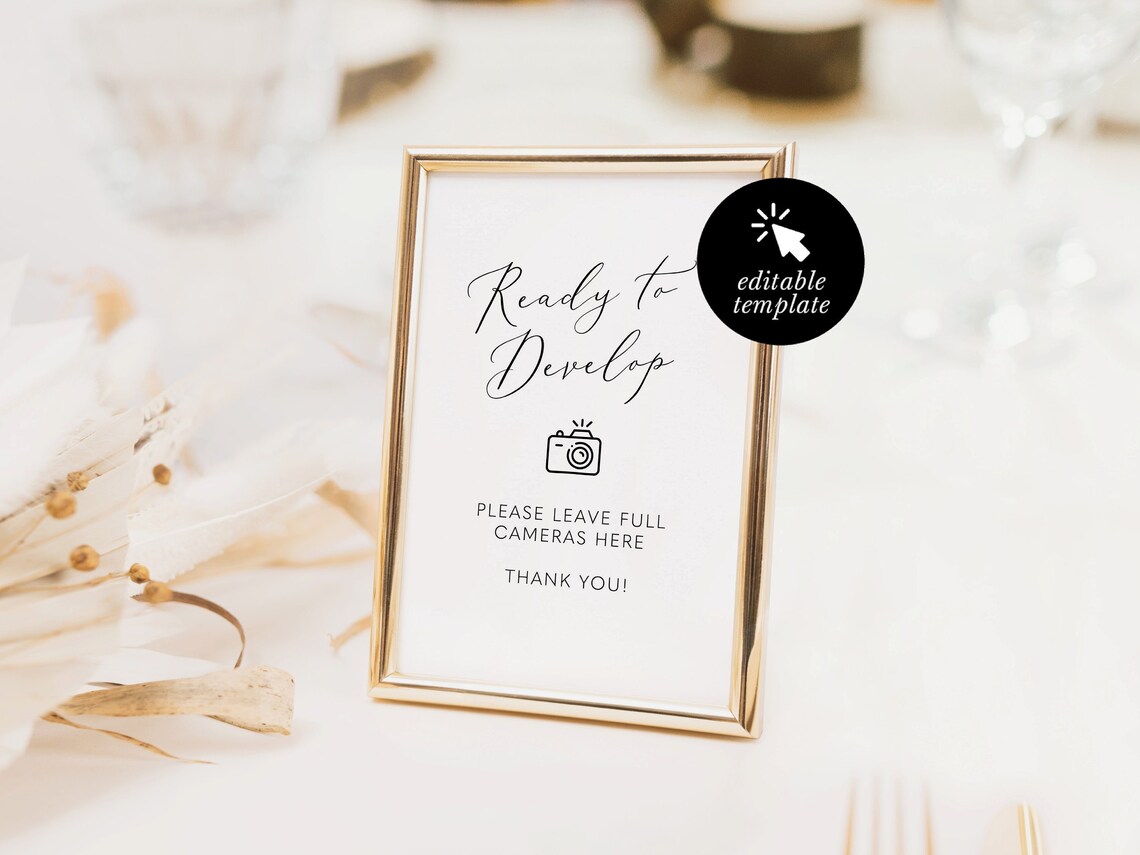 Disposable Camera Sign for Wedding Printable Oh Snap Capture - Etsy