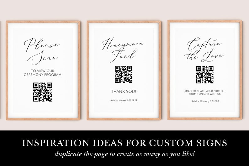 QR Code Wedding Sign Template Printable Custom 8x10 Sign - Etsy