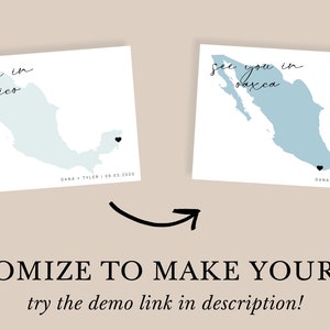 Destination Wedding Save the Date Postcard Template, Meet Us in Mexico ...