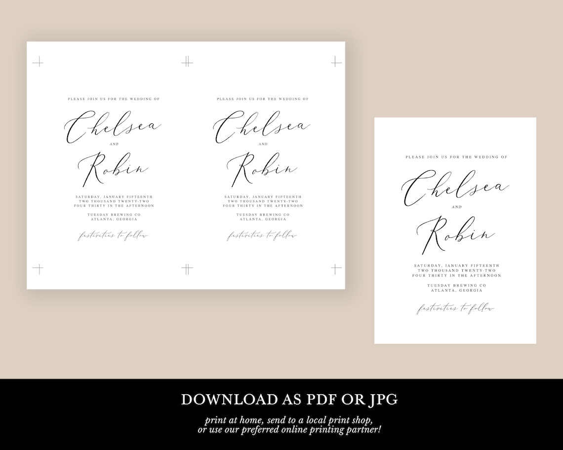 Romantic Pocket Wedding Invitation Kit Minimalist Pocket - Etsy