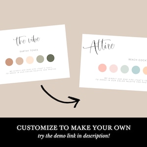 Editable Wedding Attire Card, Dress Code Color Palette Template ...