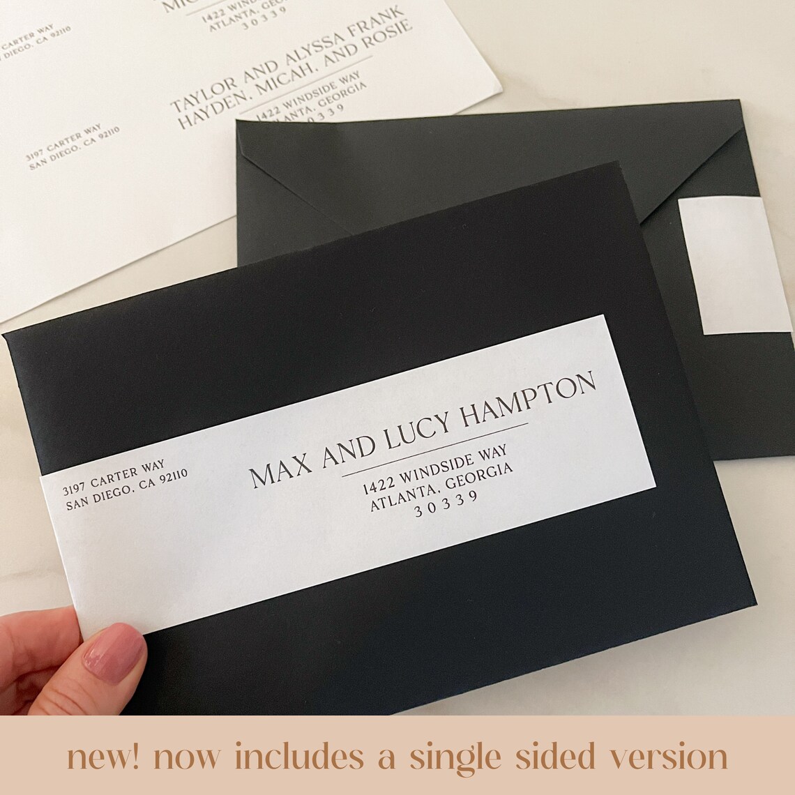 Diy Address Label Template, Modern Wedding Invitation Guest Envelope ...